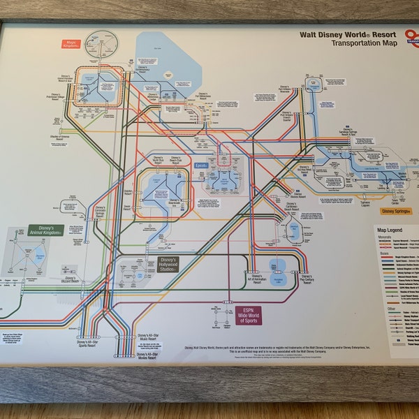 Walt Disney World Resort Map (national Park-style) With Points-of ...