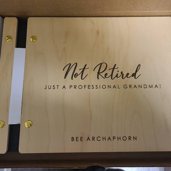Personalized Retirement Book - Wooden Guest Book With Custom Engraved ...