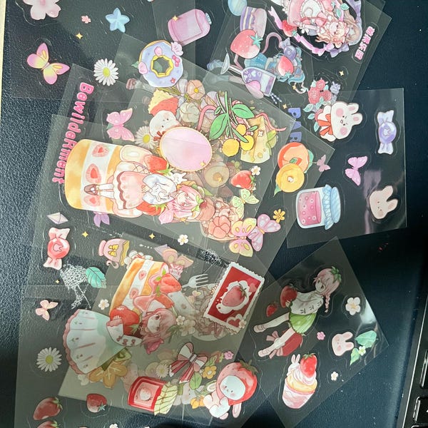 Variety Kawaii Sticker Pack | Cute Anime Girls, Bunnies, Food ...