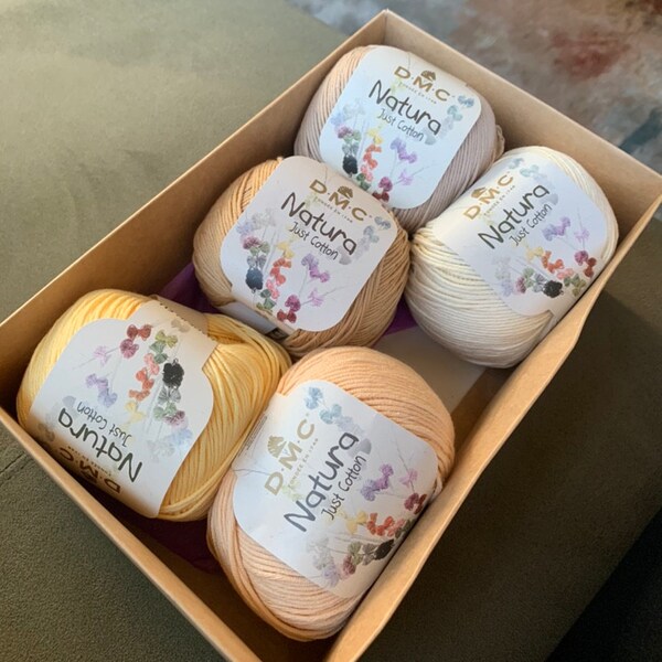 DMC Natura Just Cotton Yarn, a Set of 5 Skeins, Crochet Yarn, Knitting ...