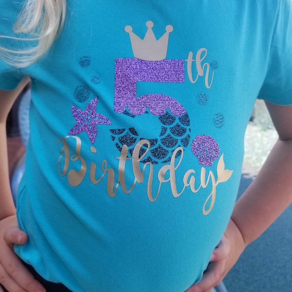 5th Birthday Mermaid SVG | Mermaid SVG | Mermaid Birthday SVG | Mermaid ...