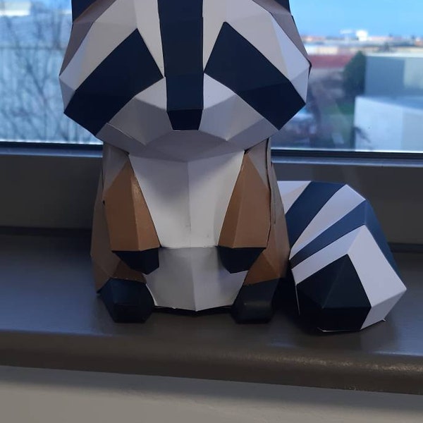 Raccoon Paper Model ,papercraft , DIY , Low Poly , PDF Papercraft ...