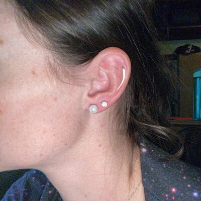 HELIX Long Helix Cartilage Earring Curved Helix Jewelry Helix Earring ...