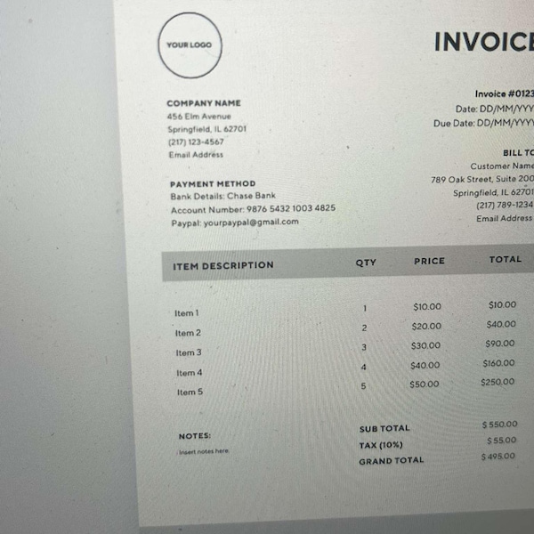 Simple Invoice Template for Small Business Owners Editable Canva ...
