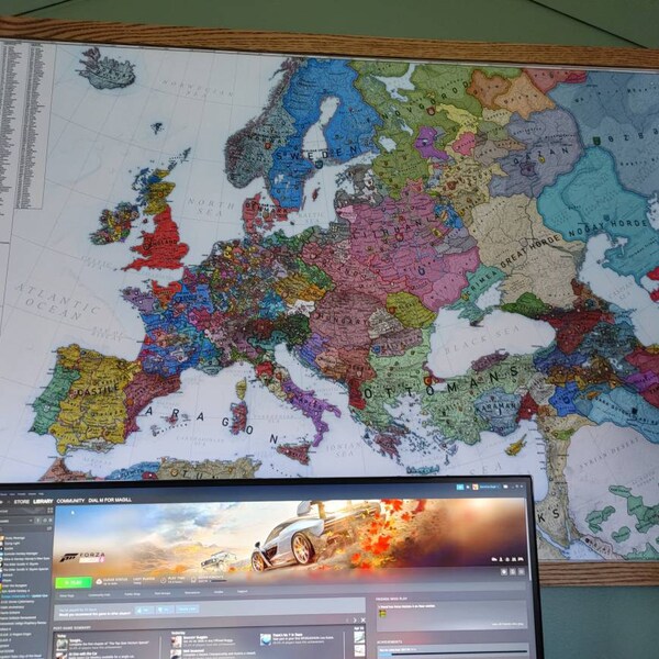 Germany History Map Holy Roman Empire 1444 - Etsy