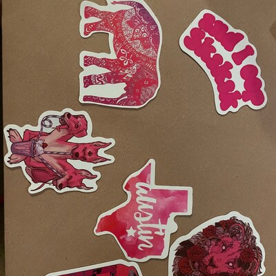 10-50 Pink Themed Stickers - Etsy