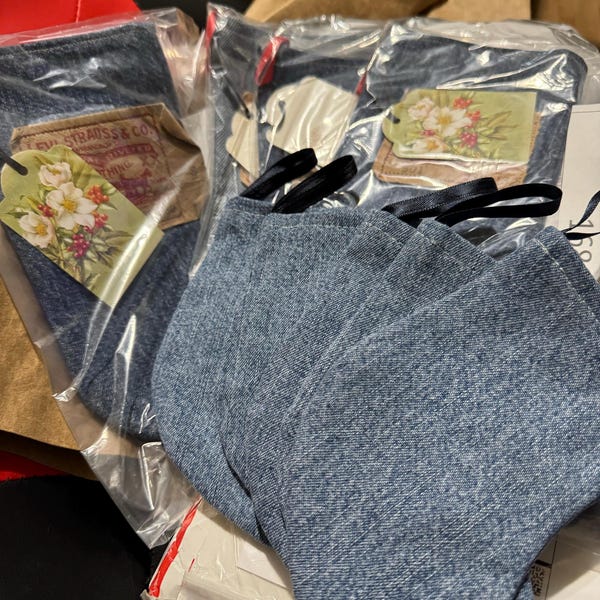 Bunting Flags 9 Flags- 6' Blue Jean Denim Wedding Bridal Decor Birthday ...