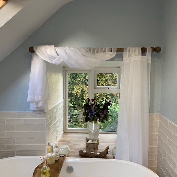 Gorgeous Reclaimed Wood Style Rustic Curtain Rod Rail Poles in Various ...