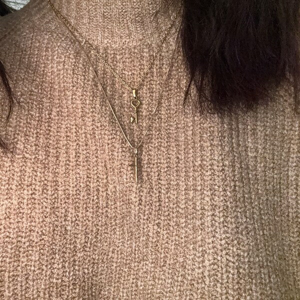 18K Gold Chain Necklace, Vine Chain, Twist Chain, Gift for Her, Figaro ...