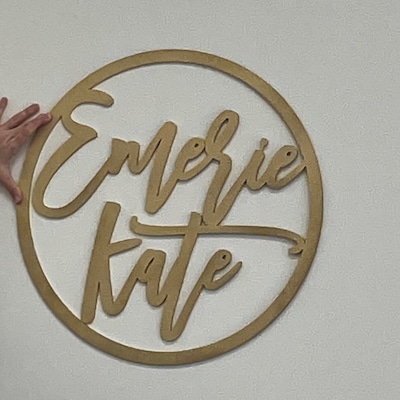 Large Custom Name Sign Baby Circle Name Wood Sign Backdrop - Etsy