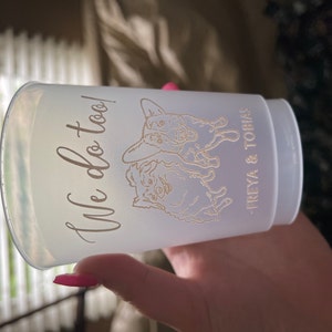 Custom Pet Illustration Dog or Cat 12oz or 16oz Frosted Unbreakable ...