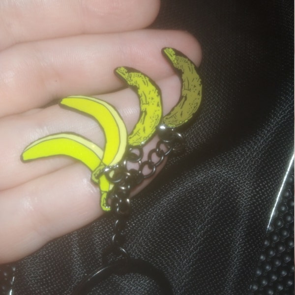 Banana Enamel Keychain, Little Wounds, Fruit Keychain, Banana Lover ...