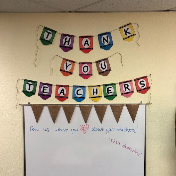Teachers Appreciation Banner, Thank You Teachers Banner, - Etsy