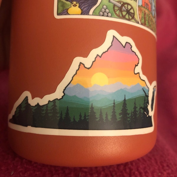 VA Sticker for Laptop, Virginia Decal Car, Virginia State Park, Smoky ...