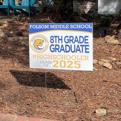 8th Grade Graduation Yard Sign Wire Stake Incl., Senior 2024, DIY File ...