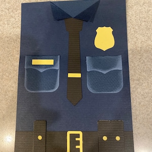 Handmade Police Officer Uniform Card: Retirement, Birthday, Thank You ...