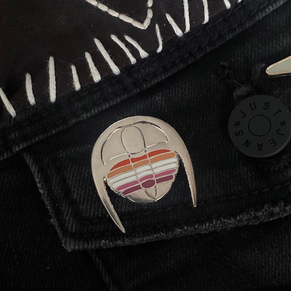 Queerlobites - Pride Flag Trilobite Enamel Pin - Etsy