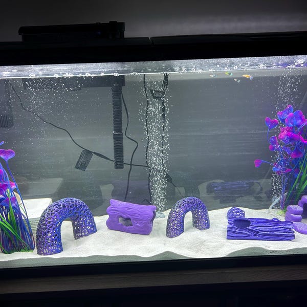 Hollow Log Fish Tank Decoration Fish House Reptile Hide Terrarium Decor ...