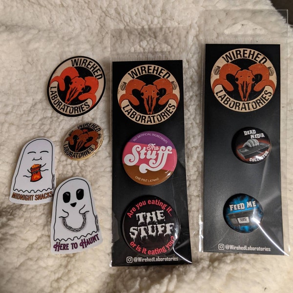 The Stuff Horror Movie Logo Buttons. 1.5" 80s Retro Cult Film Classic ...