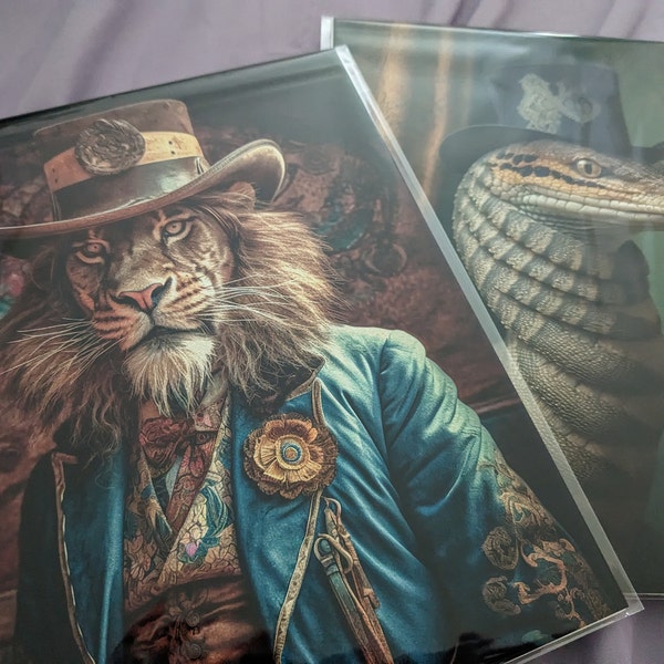 The Gentleman Lion Royal Portrait | Victorian Lion Wearing a Top Hat ...