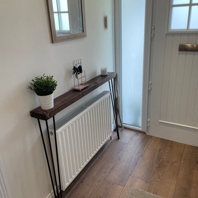 Rustic Narrow Console Table Wooden Console Table Radiator - Etsy