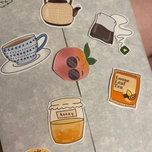 Tea Sticker Pack 5pc Tea Lover Stickers Glossy Sticker - Etsy