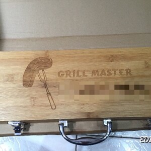Personalized Grill Master Bamboo 5 Piece BBQ Gift Set Father's Day BBQ ...
