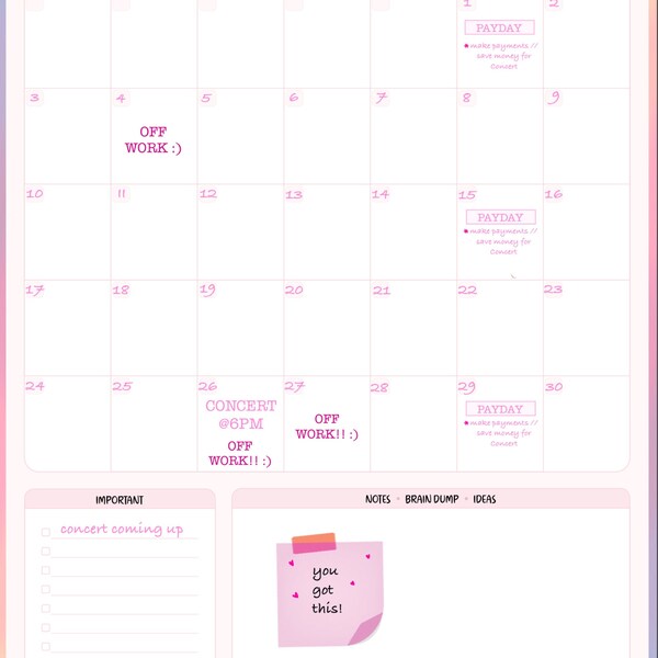 Monthly Planner Goodnotes Template, Undated Monthly Planner, Monthly ...