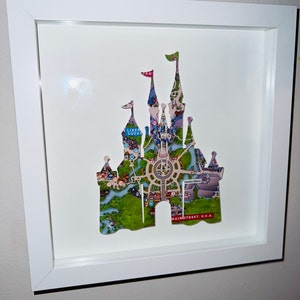 Disney Map Wall Art, 3D Wall Art, Disney Hearts, Disney Map Art Work ...