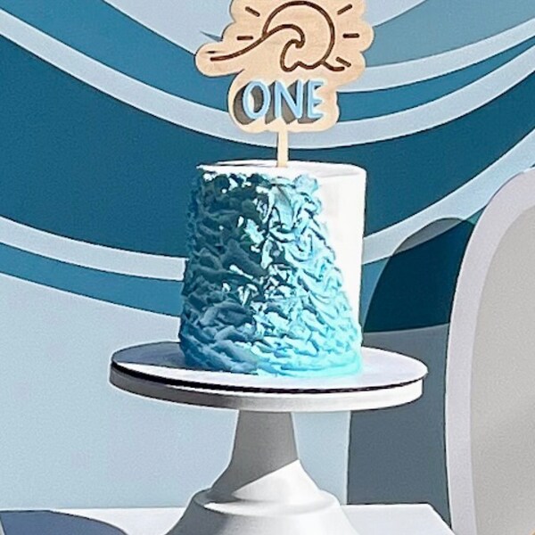 Wave Cake Topper, Beach Themed Cake Topper, Surf Themed First Birthday ...
