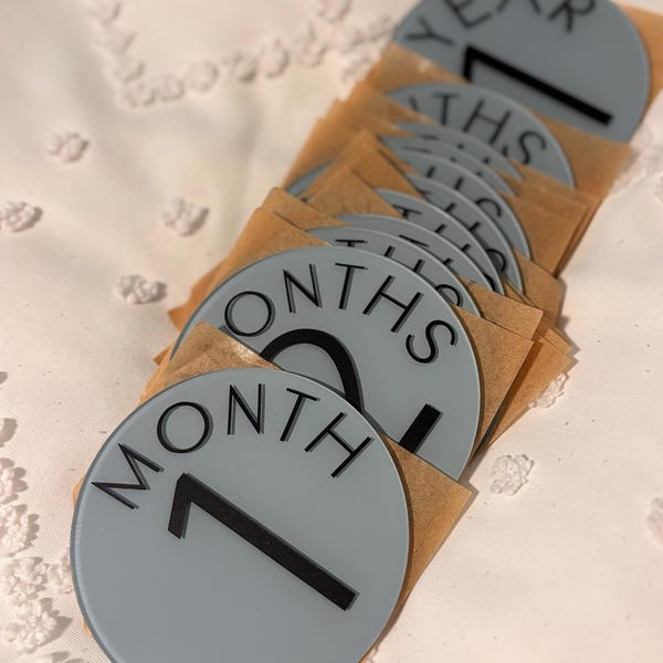 Gender Neutral Acrylic Baby Milestone Markers for Babys First Year ...