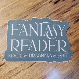 Fantasy Reader Magic and Dragons and Sht Waterproof Book Sticker ...
