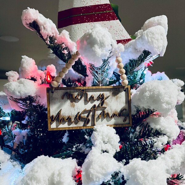 Personalized Reindeer Stall Ornament | Wooden - Etsy