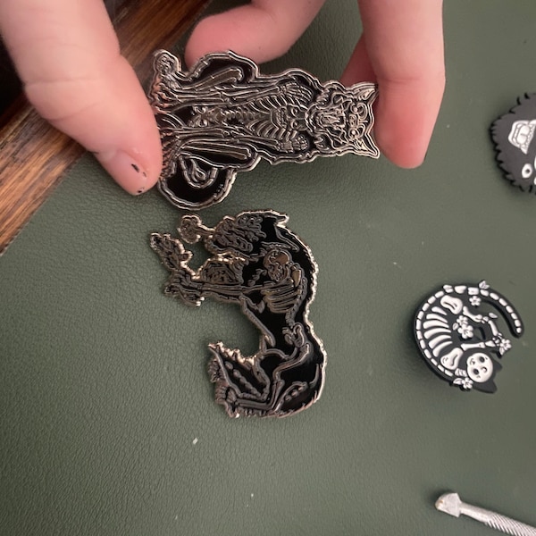 Werewolf of the Woods Enamel Pin Wolf Within Large Metal Skeleton Pin ...