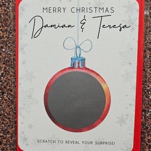 Custom Christmas Scratch Card, Custom Christmas Scratch and Reveal Card ...