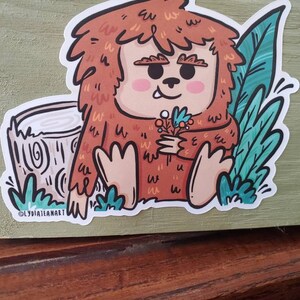 Bigfoot in the Flowers Vinyl Sticker Sasquatch Cryptid Vinyl Sticker ...