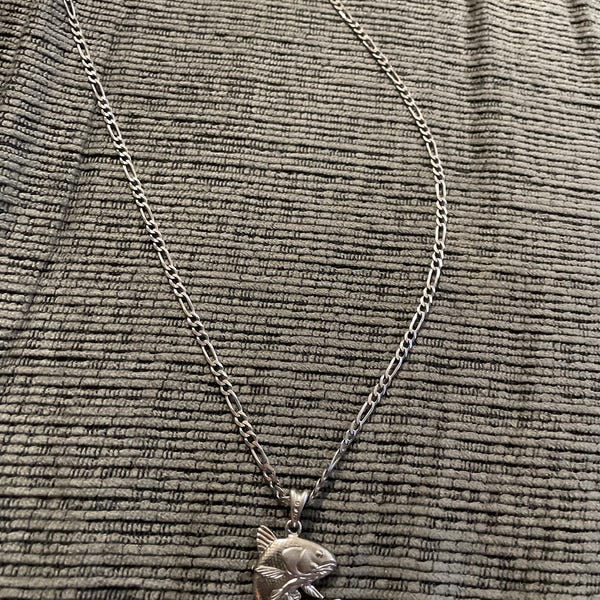 14k Gold Vermeil Redfish V.2 Necklace, Redfish in Action Charm, Red ...