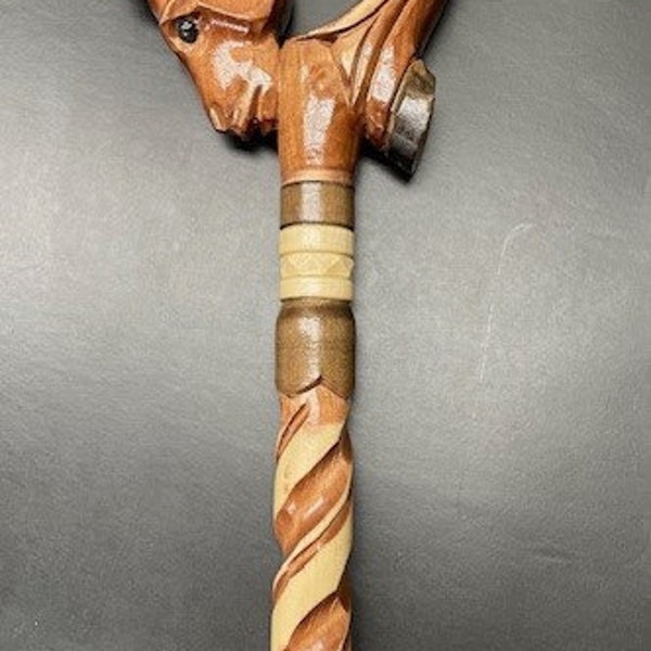 Horse Head Walking Stick Handmade Wood Carved, Horse Walking Cane ...