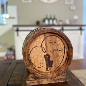 Wedding Barrel Card Box 10L, Personalized Oak Whiskey Barrel Box, Wine ...