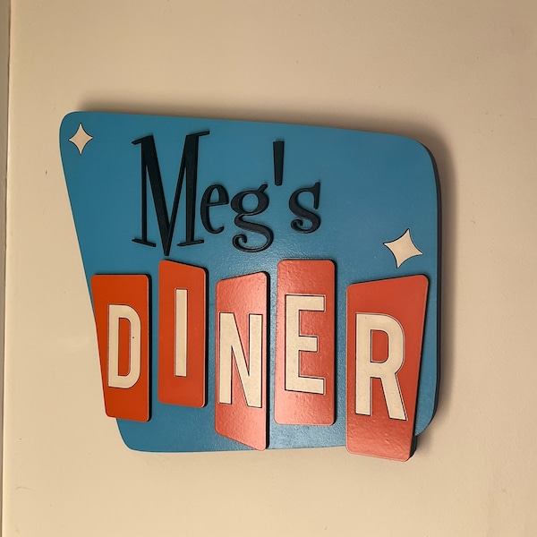 Personalised 50's Style American Diner Sign - Personalised Retro ...
