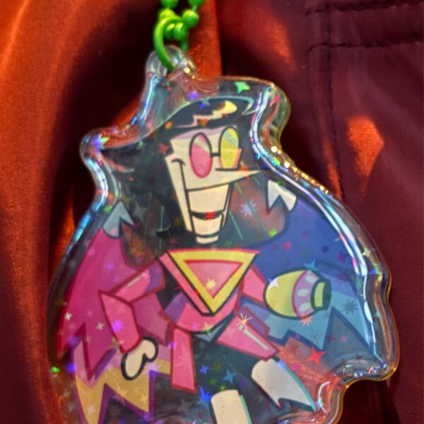 Spamton NEO Deltarune Holographic Keychain - Acrylic and Epoxy Charm 2. ...