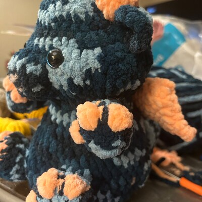 Crochet Chubby and Baby Dragon Plushie Pattern Amigurumi Bundle 2in1 ...