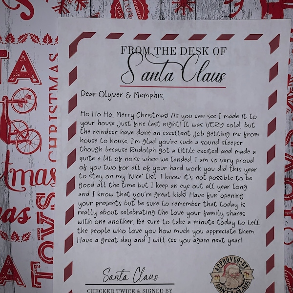 Letter From Santa on Christmas Morning, Printable Santa Stationary ...