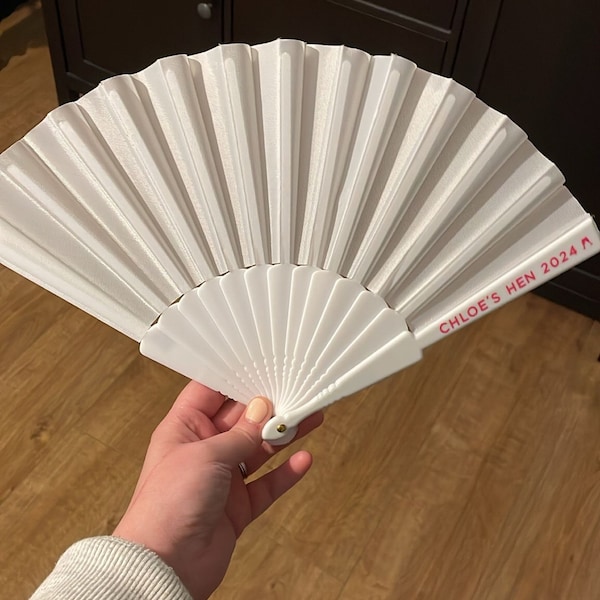 Personalised Pink Hand Fan, Hen Party Fan, Bridal Party Favours for Hen ...