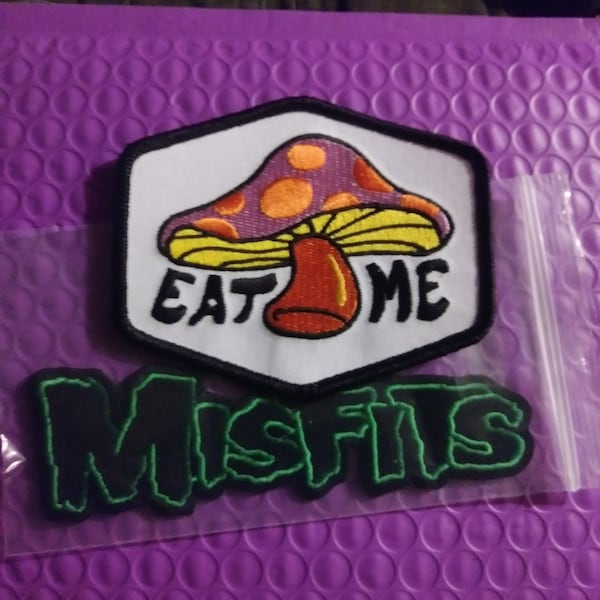 Vintage 1970's "eat Me" Mushroom Embroidered Iron on Patch 4" X 3" - Etsy