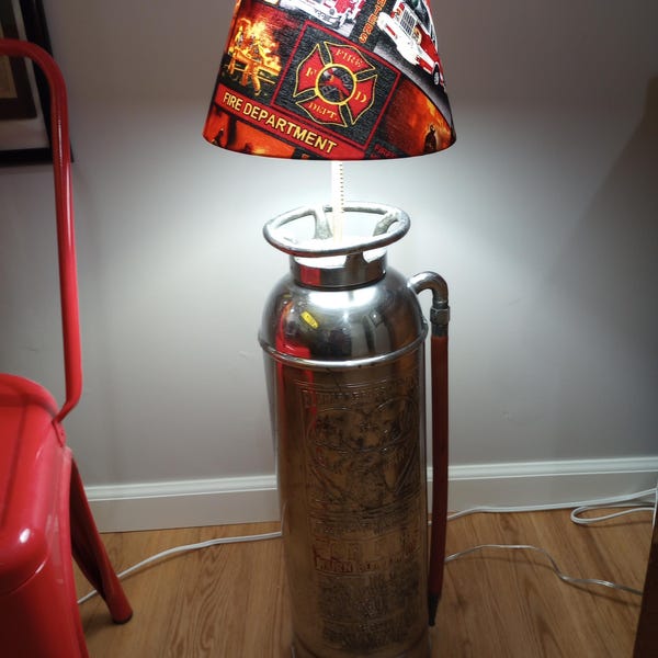Firefighter Lamp Shade. Fire Department. Firetruck. Shades Are 9.5" X 5 ...