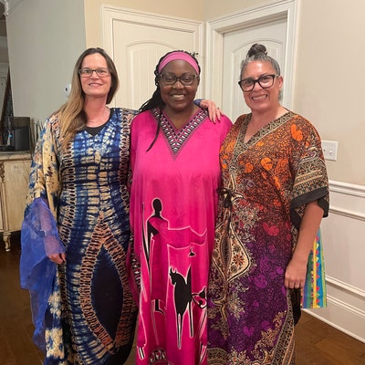 Nigerian Adire Silk Tunic, African Fabric Bubu , Nigerian Women Party ...