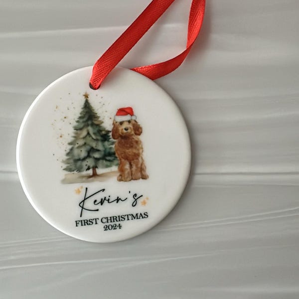 Personalised Dogs First Christmas Bauble, Puppy's 1st Xmas Tree ...