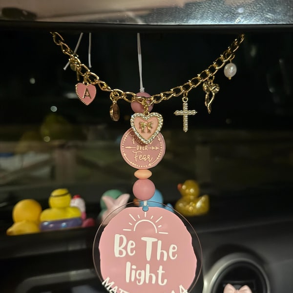 Car Charm | in This Car We Listen To… | Rearview Mirror Charm | Beaded ...
