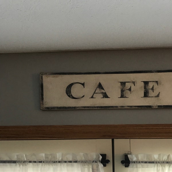 Shabby Chic Distressed Cafe Sign - Etsy